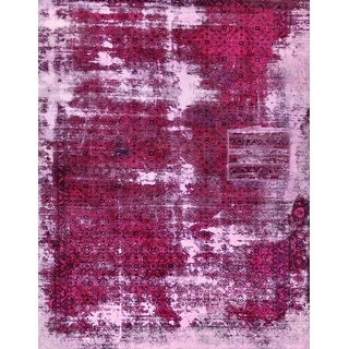 Ahgly Company Machine Washable Abstract Deep Mauve Purple Area Rugs ...