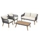 Outdoor 4 Pieces Rope Conversation Set with Cushions - Bed Bath ...