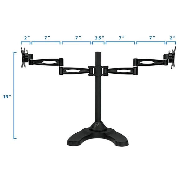 Mount-It! Dual LCD Monitor Mount Stand for 13-27" Inch Monitors - Black ...
