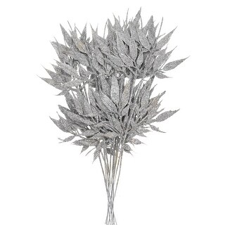 14.5" Artificial Silk Leaf, 12 Pcs Artificial Leaves Stems Fake Leaves ...