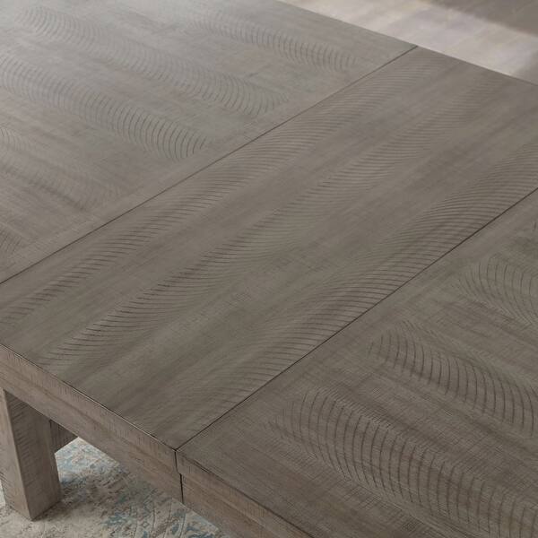 Jusk Rustic Grey 84-inch Wood Expandable Dining Table with Leaf by ...