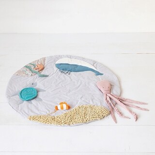 Polyester Roll-Up Playmat with Sea Creatures - Multi - 39.3"L x 39.3"W ...