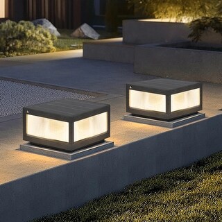 Square Dimmable LED Sconce Square Solar Wall Lamp, Black -2Pcs - Bed ...
