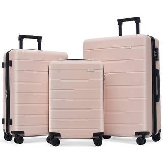 ABS Hard Case Suitcase Set with TSA Lock, 3 Piece Luggage Sets - Bed ...