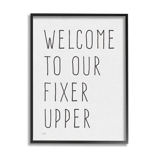 Stupell Fixer Upper Home Welcome Sign Casual Typography Framed Wall Art ...