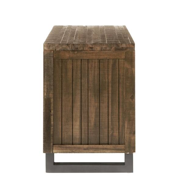 Reclaimed Oak Wood Andria Nightstand - Transitional Style, Metal Legs ...