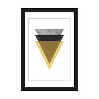 iCanvas "Geometric Mustard And Black Triangles" by Pixy Paper - Bed ...