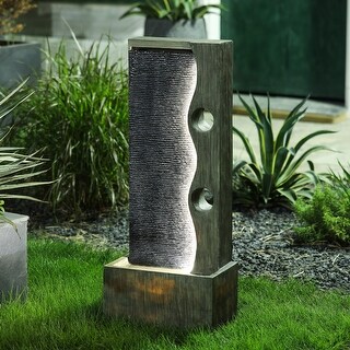 40" Contemporary Cacade Water Fountain with Led Belt - Bed Bath ...