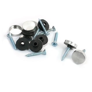 8 Pcs Metallic 16mm Dia Caps Mirror Screws Set for Bathroom - Silver ...
