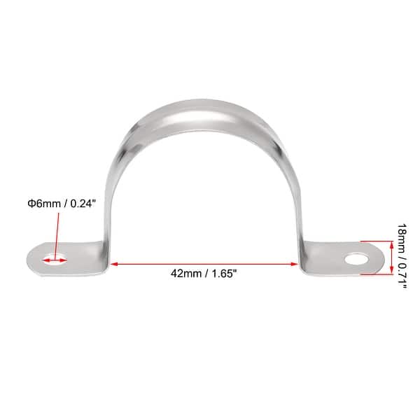 42mm(1.65") Rigid Pipe Strap 2 Holes Tube Straps 201 Stainless Steel ...