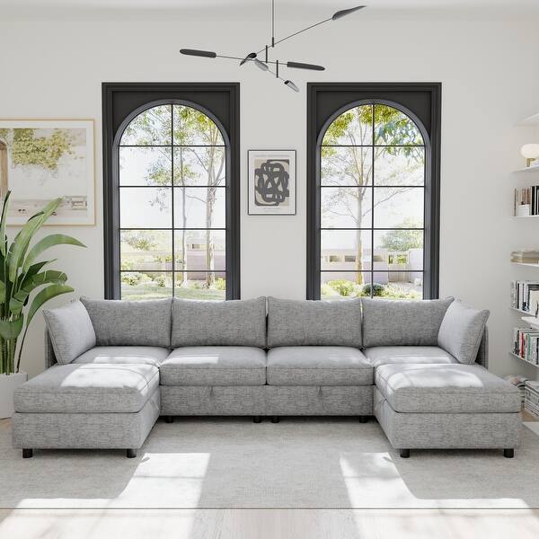 GDFStudio - Felix Spacious Modular Sectional Sofa with Sleeper Function ...