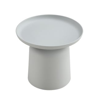 Grey Stylish and Versatile Plastic Round Side Table - Bed Bath & Beyond ...