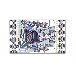 HomeRoots 5' X 7' Brown And Muted Blue Area Rug - 5' Octagon - Bed Bath ...