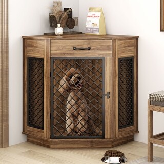 Pet Crate, Corner Cage Kennel with Drawer - Bed Bath & Beyond - 39194563