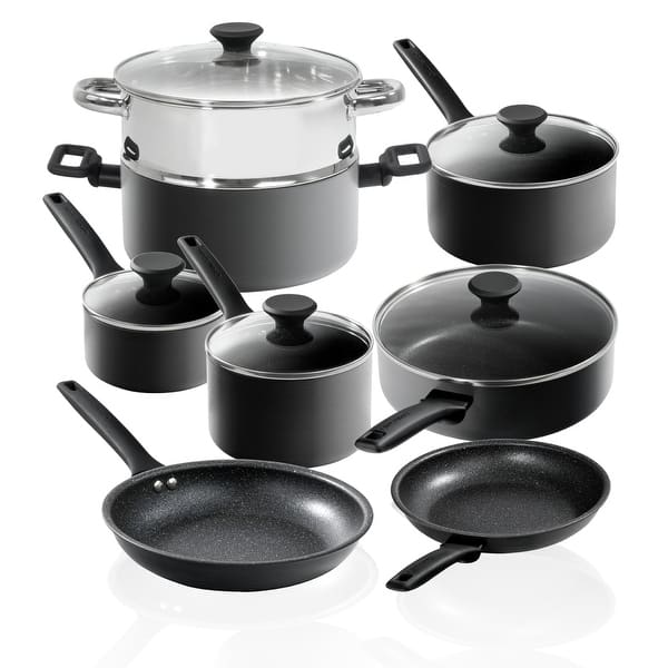 Granitestone Pro Premier Hard Anodized 13 Piece Nonstick Cookware Set ...