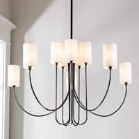 10-Light Modern Glam Linear Sputnik Cluster Branch Cylinder Fabric ...