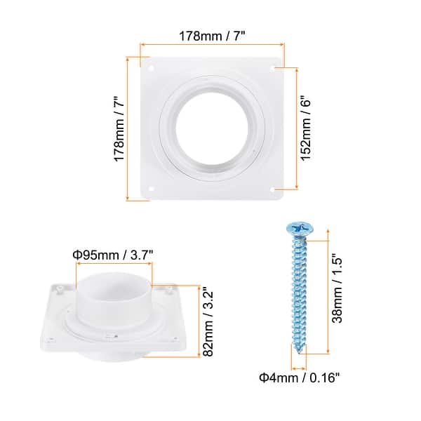 4 Inch Dryer Vent Wall Plate Adapter Dryer Base Connector Duct Flange ...