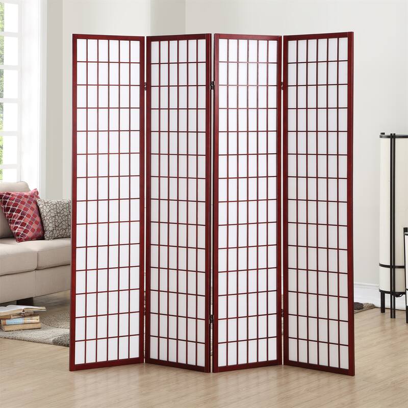 4 Panel Oriental Shoji Screen - Overstock - 40834109