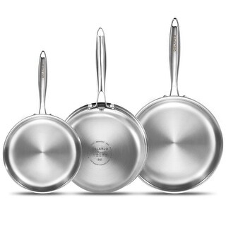Stainless Steel Frying Pan Set, 8"/10"/12" Cooking Pans, Kitchen ...