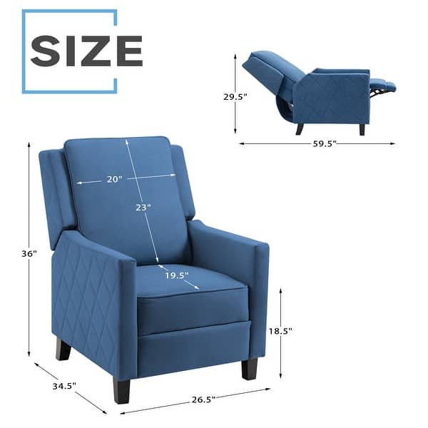 AVAWING Push Back Recliner Chair Linen Wing Back Chair - Bed Bath ...