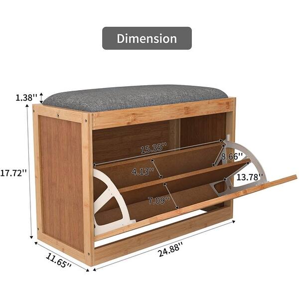 Entrance bamboo stool living room storage shoe rack, foldable shelf ...