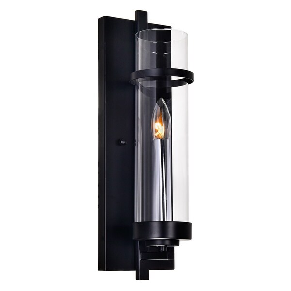 1-Light Black/ Gold Modern Long Linear Strip Wall Sconce Dimmable LED ...