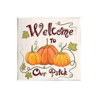 Stupell Whimsical Fall Welcome Pumpkins Wall Plaque Art Design by Diane ...