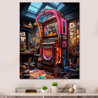 Designart "Colorfull Jukebox Photography" Jukeboxes Wall Art - Bed Bath ...