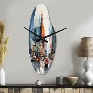 Blue Grey Mid Century Metropolis I - Abstract Midcentury Large Wall ...