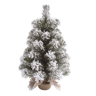 Transpac Artificial 18 in. Multicolor Christmas Snow Colorado Tree with ...