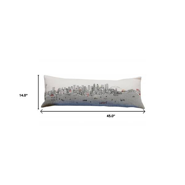 45" White Seattle Daylight Skyline Lumbar Decorative Pillow - Bed Bath ...