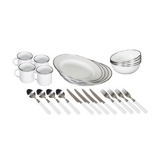 Deluxe 24-Piece Enamel Dinnerware Set - Bed Bath & Beyond - 37531000