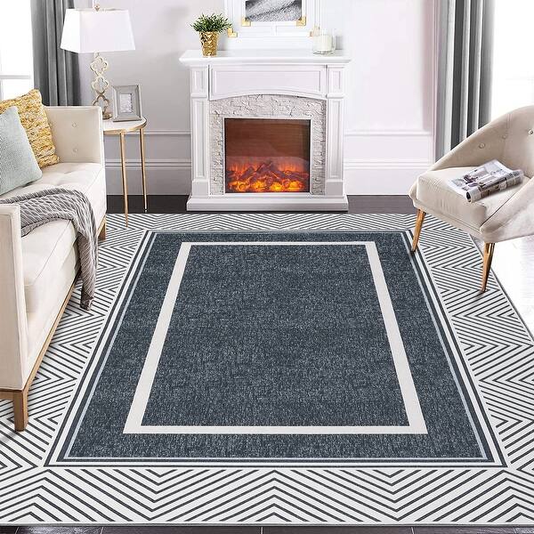 Whizmax Living Room Rug Modern Border Design Rug Bedroom Rug - On Sale ...