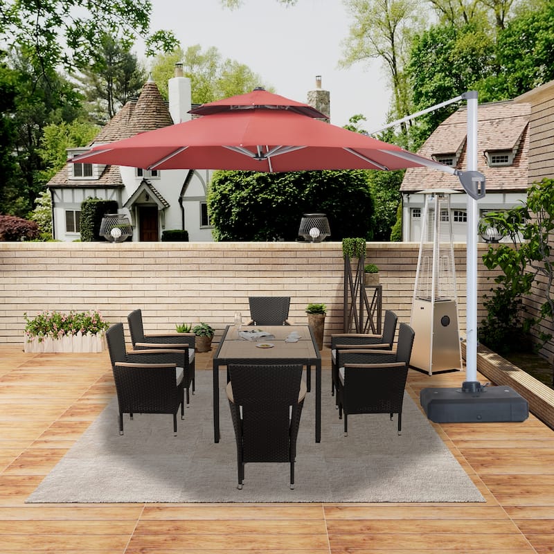 10 ft. Octagon Cantilever Patio Umbrellas Adjustable 5 Angle Outdoor ...