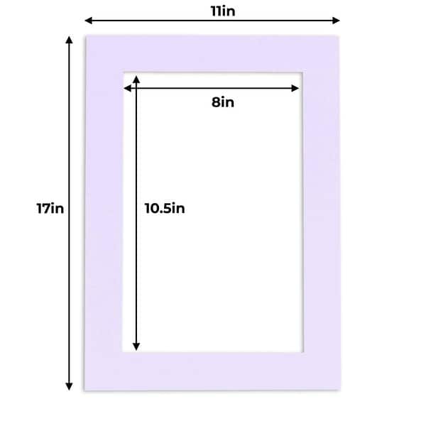 8.5x11 Mat for 11x17 Frame - Precut Mat Board Acid-Free Light Purple 8 ...