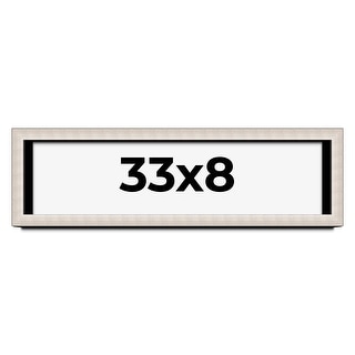 33x8 Shadow Box Frame Silver Real Wood Contemporary Shadowbox Display ...