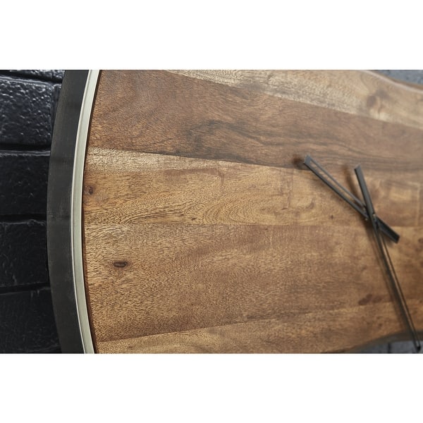 Panchali Brown/Silver Finish Wall Clock - 024052686944 - On Sale - Bed ...