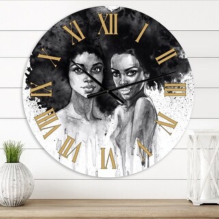 Designart 'Portrait of African American Woman XI' Modern wall clock ...