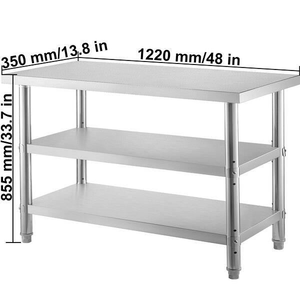 VEVOR Outdoor Food Prep Table Commercial Stainless Steel Table 2 ...