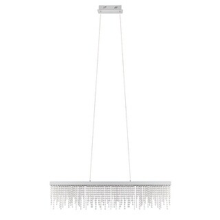 Eglo Antelao 5-inch Chrome Rectangular LED Crystal Chandelier - Bed ...