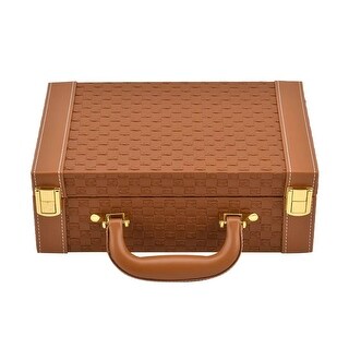 Faux Leather Woven Texture 2 Layer Briefcase Anti Tarnish Jewelry Box - Bed Bath & Beyond - 39389912