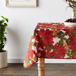 Violet Linen European Seasonal Botanical Christmas Tablecloth - Bed ...