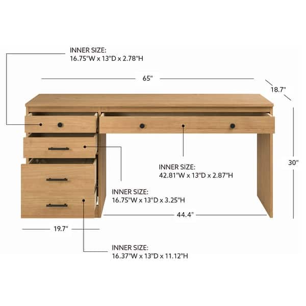 Vivian Solid Wood Computer Desk with Storage - Bed Bath & Beyond - 35935016