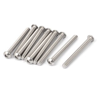 M6 x 60mm Stainless Steel Button Head Socket Cap Screw Silver Tone 10 ...