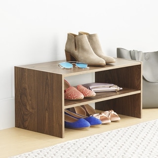 Whitmor Wood Stackable 2-Shelf Shoe Rack - 24 Inch - Bed Bath & Beyond ...