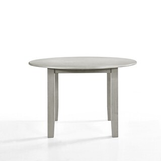 Pane 47 Inch Rounded Wood Dining Table, Smooth Gray Finish, Tall Block ...