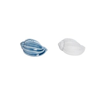 Blue & Bisque Shell Salt Pepper Set - Bed Bath & Beyond - 40391982