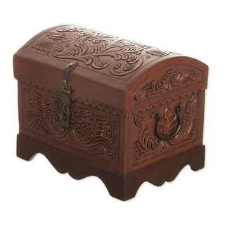 Handmade Avian Enchantment Leather and wood decorative box (Peru) - Bed ...