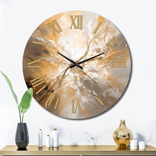 Designart "Gold and Silver Chromatic Essence II" Abstract Oversized ...