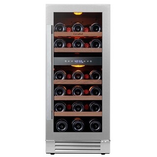 Ca'Lefort 15 inch 28 Bottle Built-in Dual Zone Wine Cooler Refrigerator ...